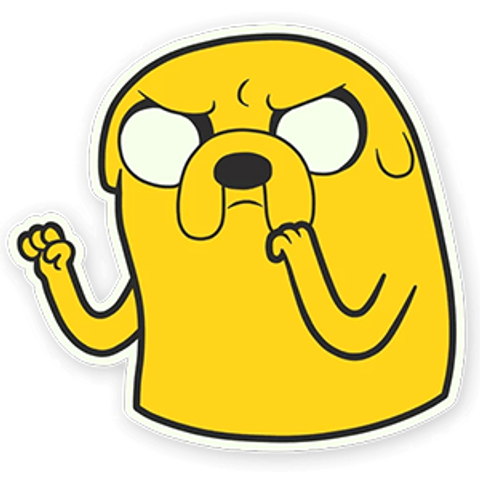 Jake the dog fighting sticker - Sticker Mania