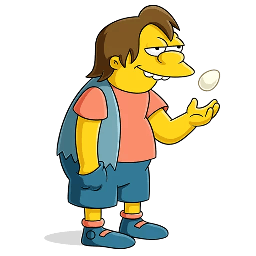 The Simpsons Nelson Muntz with an Egg - Sticker Mania
