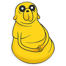 Adventure Time Sad Jake in Bed Sticker - Sticker Mania