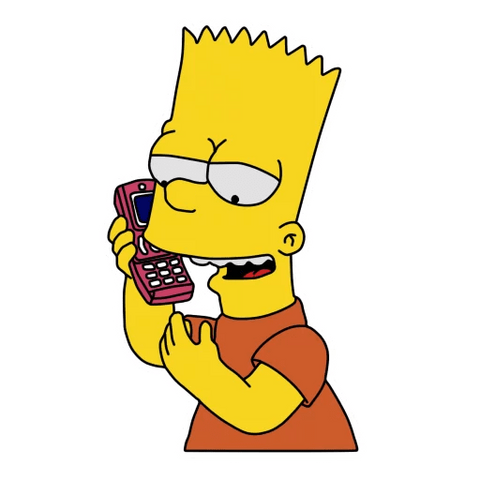Bart Simpson Phone Pranks Sticker - Sticker Mania