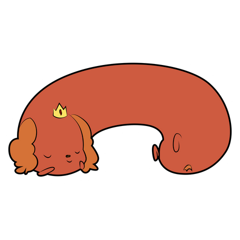 Adventure Time Sleeping Hot Dog Princess Sticker - Sticker Mania