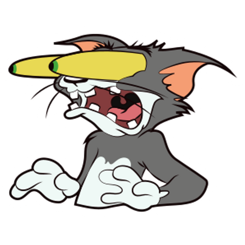 Tom and Jerry Shocked Tom Sticker - Sticker Mania