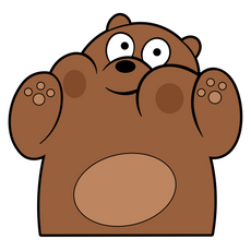 We Bare Bears Grizz Hugs Nom Nom Sticker - Sticker Mania