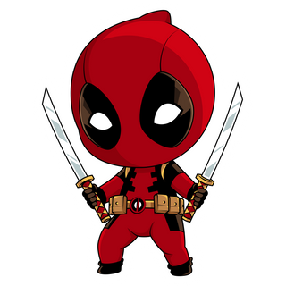 Marvel Chibi Deadpool Sticker - Sticker Mania