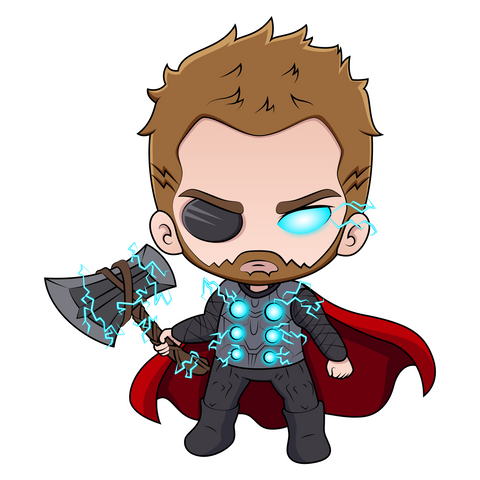 Marvel Chibi Thor Sticker - Sticker Mania