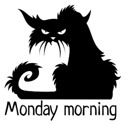Black Cat Monday Morning Sticker - Sticker Mania