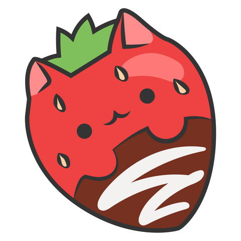 Strawberry Cat Sticker - Sticker Mania