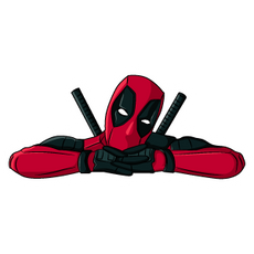 Deadpool Heart Hands - Sticker Mania
