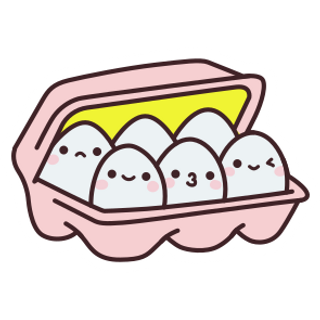 Cute Eggs Pack Sticker - Sticker Mania