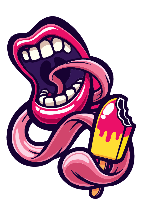 Hungry Mouth with Ice Cream - Sticker Mania