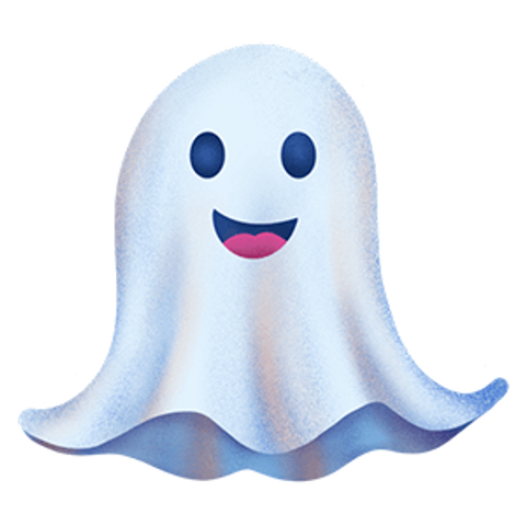 Cute Smiling Ghost - Sticker Mania