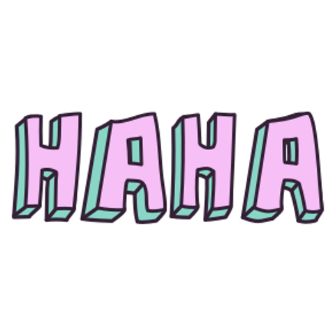 Inscription HaHa Sticker - Sticker Mania