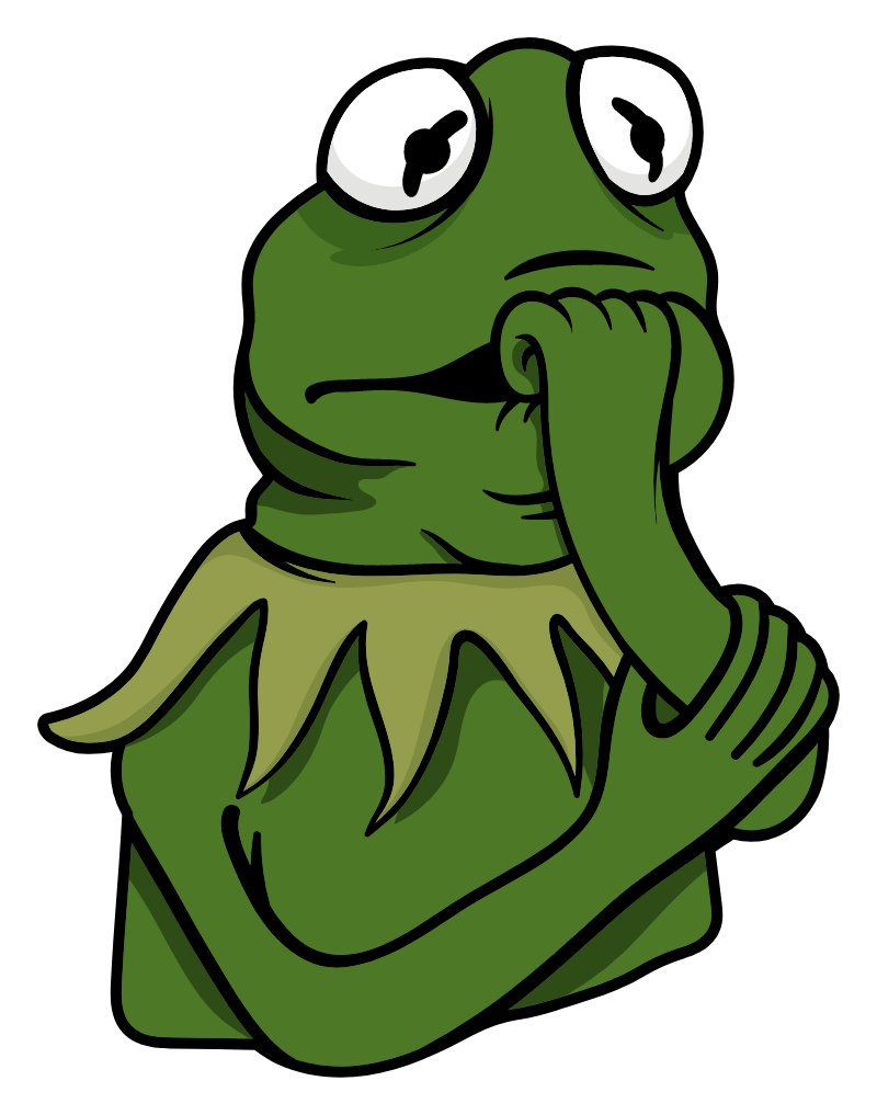 Thoughtful Kermit the Frog Sticker - Sticker Mania