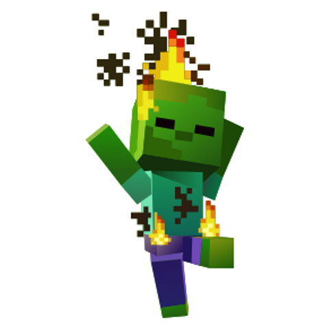 Minecraft Burning Baby Zombie Sticker - Sticker Mania