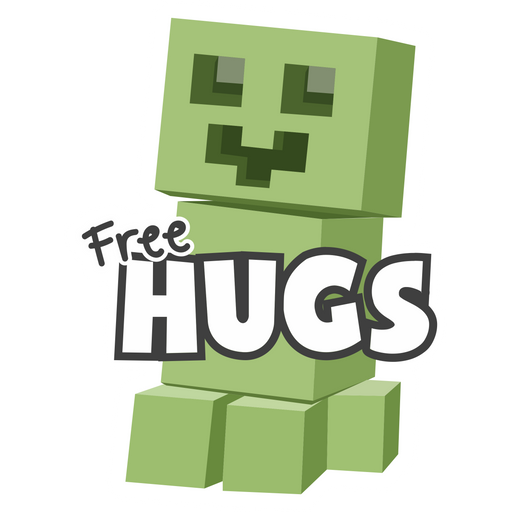 Minecraft Creeper Free Hugs Sticker - Sticker Mania