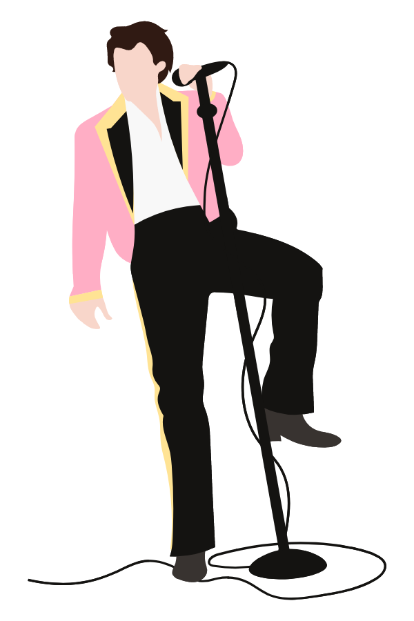 Harry Styles in a Pink Jacket Sticker - Sticker Mania