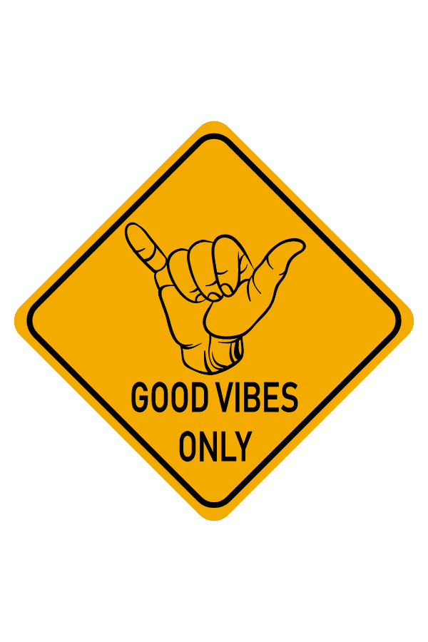 Good Vibes Only Road Sign Sticker - Sticker Mania