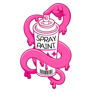 Pink Spray Paint Hand Sticker - Sticker Mania