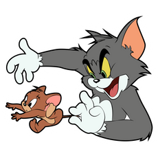 Tom and Jerry Furious Topsy Sticker - Sticker Mania