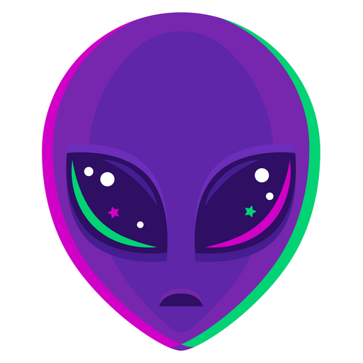 Purple Alien Sticker - Sticker Mania