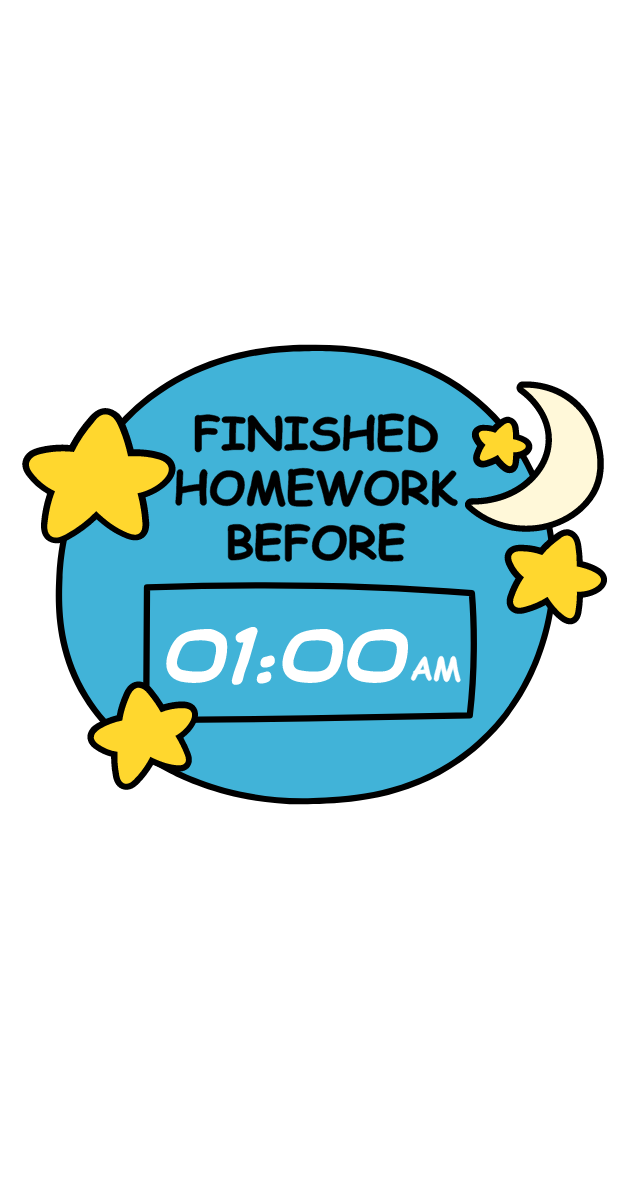 Finished Homework Before 01:00AM - Sticker Mania