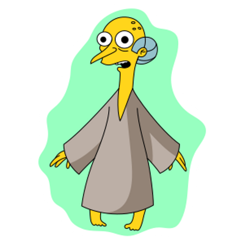 The Simpsons Mr. Burns Alien Sticker - Sticker Mania