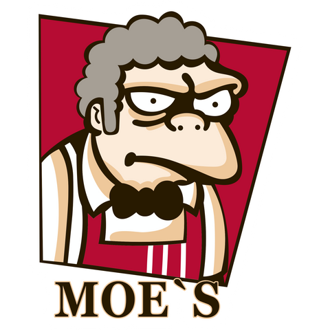The Simpsons Moe's KFC Logo Sticker - Sticker Mania