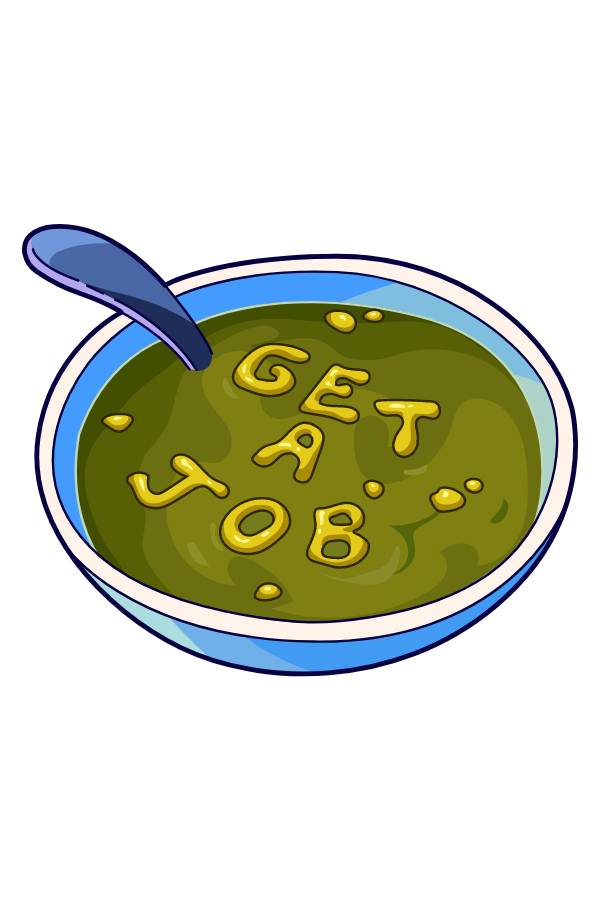 SpongeBob Get A Job Soup Sticker - Sticker Mania