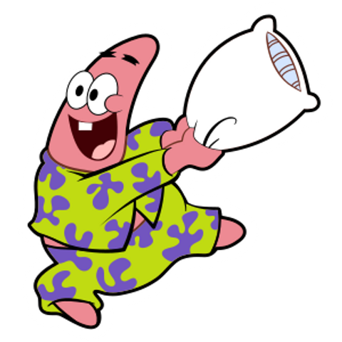 SpongeBob Patrick at the Pajama Party Sticker - Sticker Mania