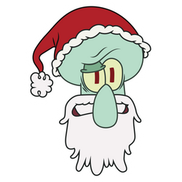 Squidward Santa Claus Sticker - Sticker Mania