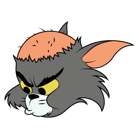Tom and Jerry Bald Tom Sticker - Sticker Mania