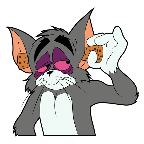 Tom and Jerry Sleepy Tom Sticker - Sticker Mania