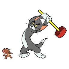 Tom and Jerry Angel and Devil Sticker - Sticker Mania
