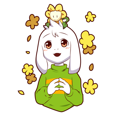 Undertale Asriel Dreemurr with Flowey Sticker - Sticker Mania