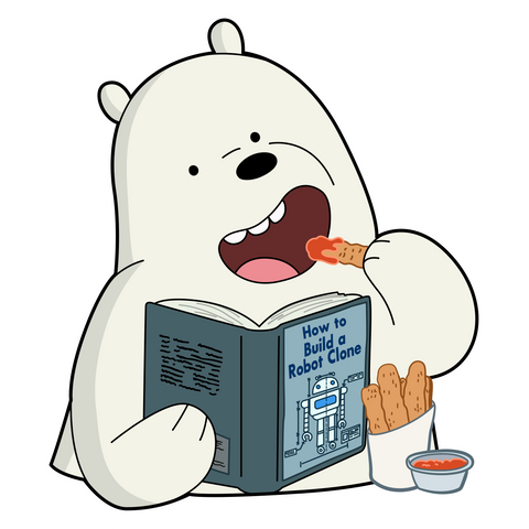 We Bare Bears Ice Bear Reading Sticker - Sticker Mania